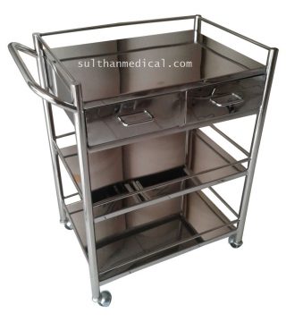 Troli Instrumen 3 Rak Laci – Instrument Trolley | sulthanmedical