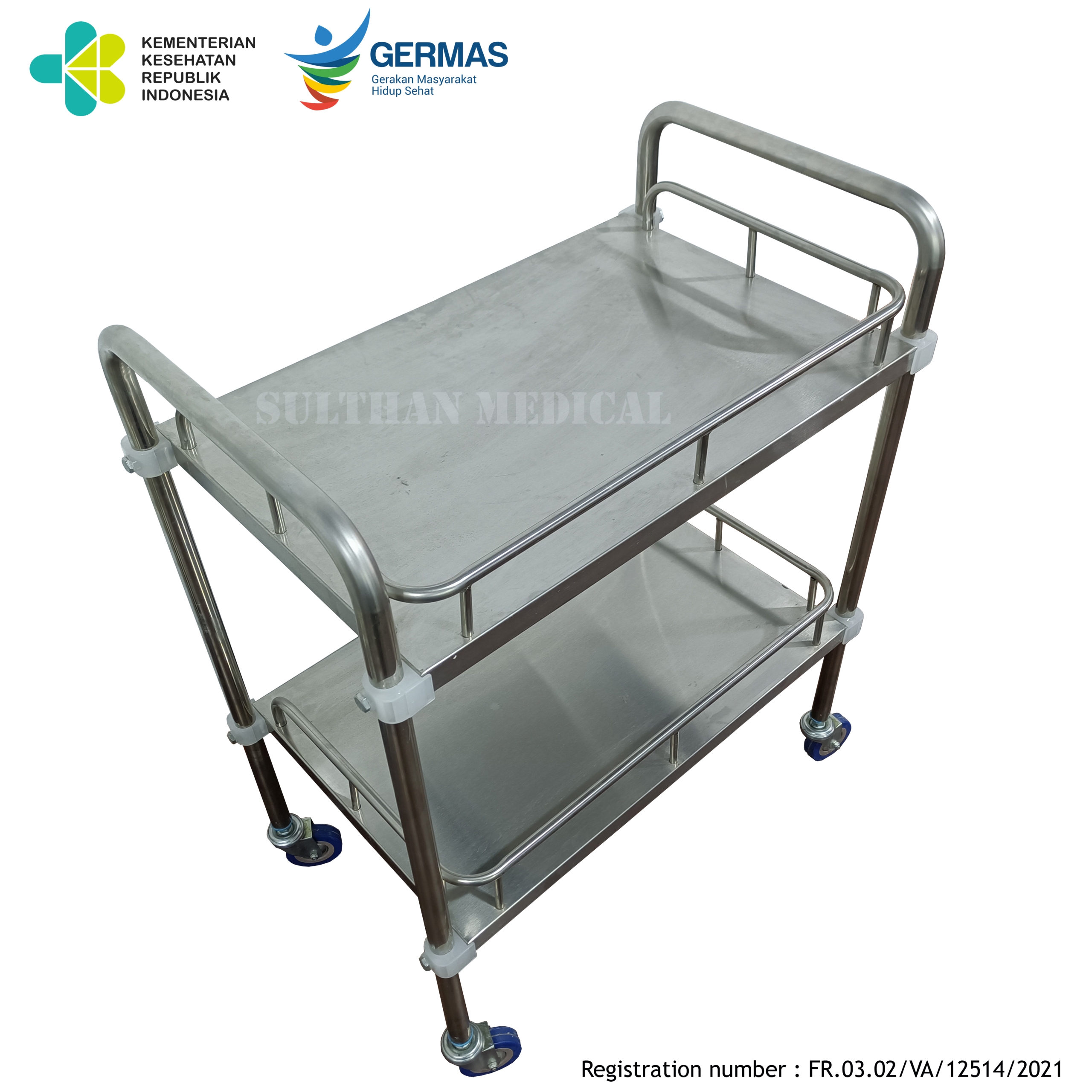 Instrument Trolley 2 Shelves – Troli Instrumen 2 Rak Stainless ...