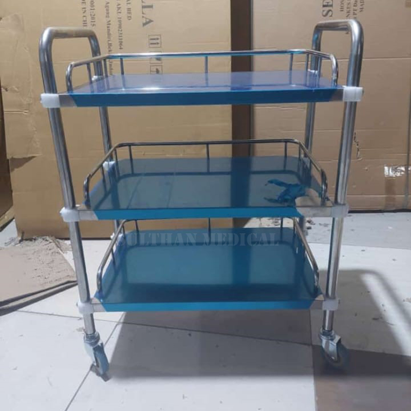 Instrumen Trolley 3 shelves – Troli Instrumen 3 Rak Stainless ...
